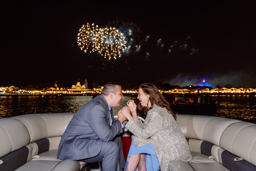 Disney Fireworks Cruise Surprise Proposal - Top Orlando Photographer